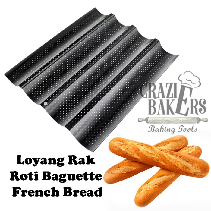 Jual Loyang Rak Roti Baguette French Bread isi 4 - Abu-abu | Shopee ...
