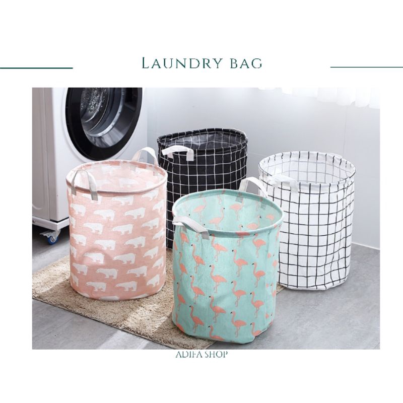 Jual LAUNDRY BAG BULAT - STORAGE BOX - KERANJANG BAJU | Shopee Indonesia