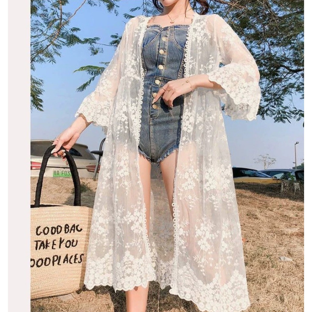 Jual [Basica Moda] 0740 Outer Cardigan Pantai Panjang Basic Wanita ...