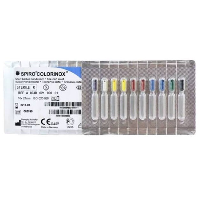 Jual Halodent Dental Original Spiro Short Barbed Nerve Broach Dentsply ...