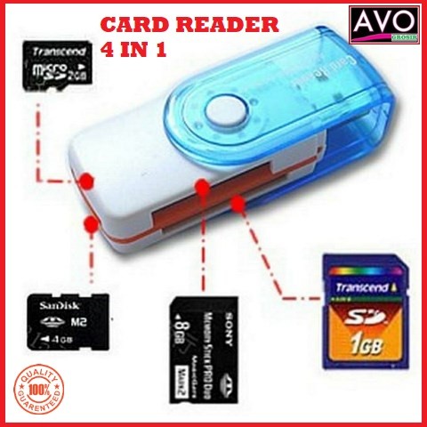 Jual Memory CARD READER 4 IN 1 Multi purpose all in 1 MMC reader ...