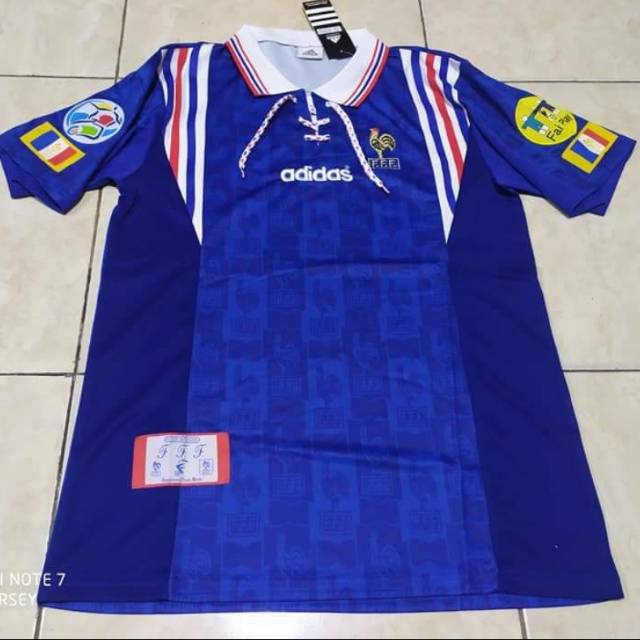 Jual JERSEY FRANCE RETRO PERANCIS 1996 1997 96 97 EURO HOME 1998 98 ...
