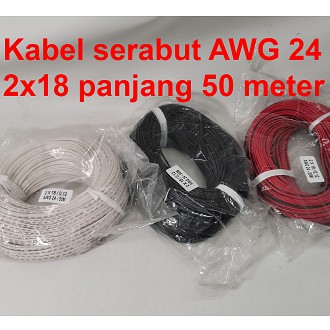 Jual KABEL SERABUT AWG-24 2X18 LISTRIK 2 JALUR AC DC AWG24 AWG 24 PER METER | Shopee Indonesia