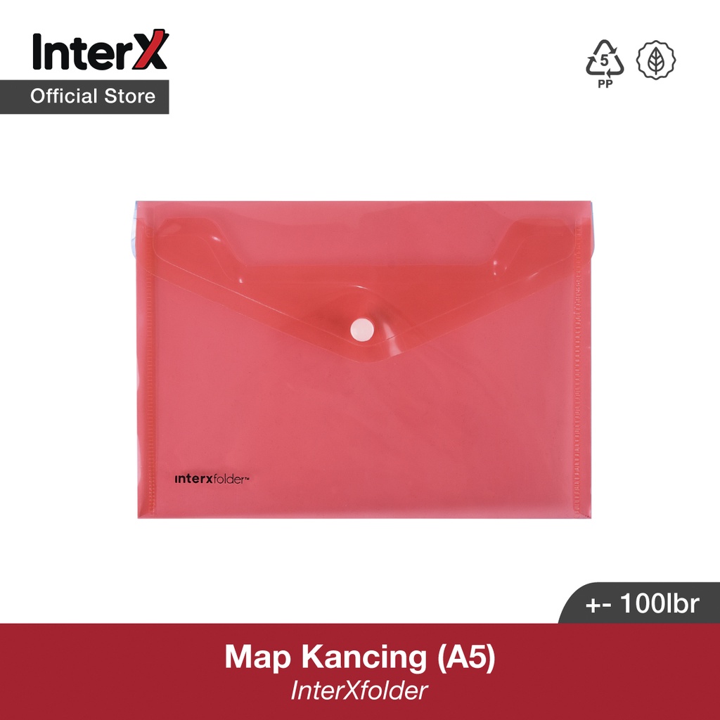 Jual InterX Folder Map Kancing / Dokumen File Bag Transparan Bening A5 ...