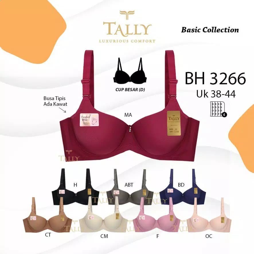 Jual Bra Tally 3266 Full Cup D Jumbo Berbahan Katun Premium Dan Berkawat | Shopee Indonesia