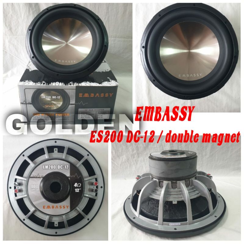 Jual Subwoofer Embassy ES200 DC 12 Original 12 inch Double Magnet | Shopee Indonesia
