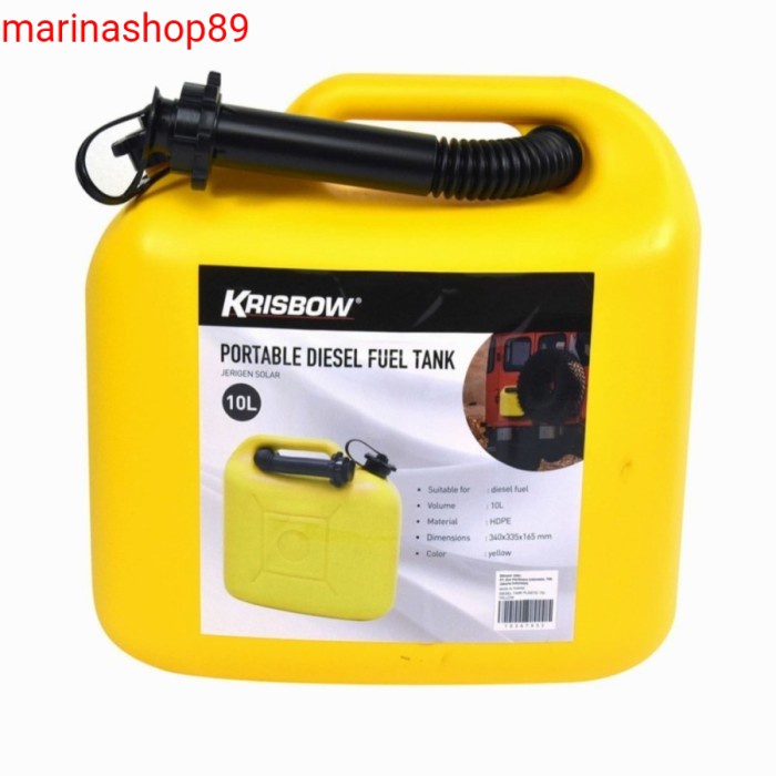 Jual Krisbow Jerigen Solar Plastik 10 Ltr - Kuning | Jerigen Plastik ...