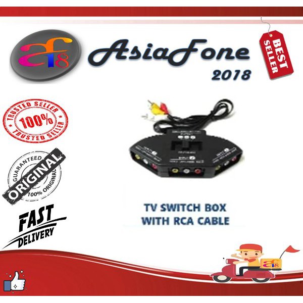 Jual TV Switch Box RCA 3 Input 1 Output with Composite AV Kabel RCA ...