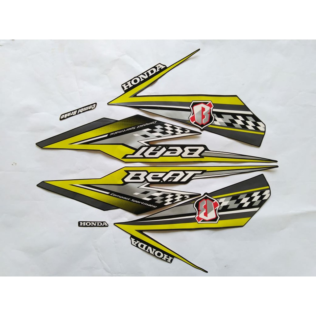 Jual stiker striping honda beat cbs 2018 hitam hijau | Shopee Indonesia