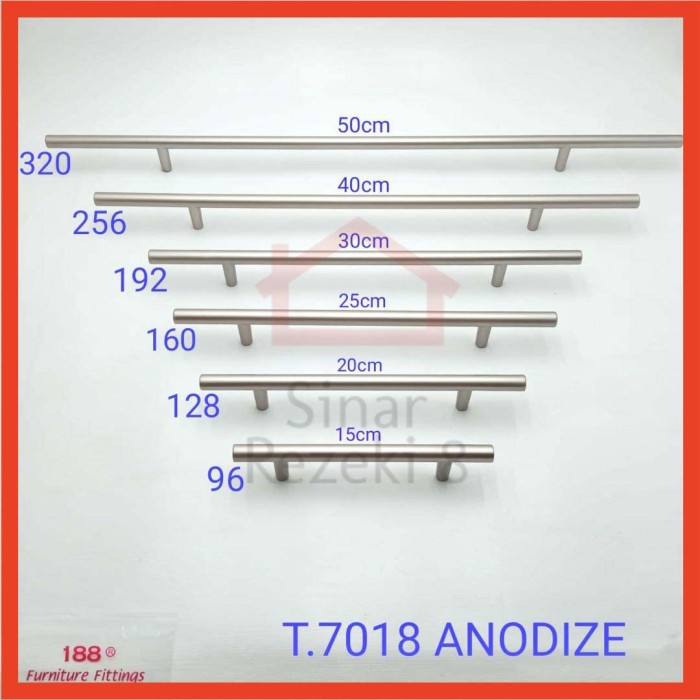 Jual Handle Laci 7018 ANO / Tarikan Pintu Lemari Minimalis Dapur Silver ...