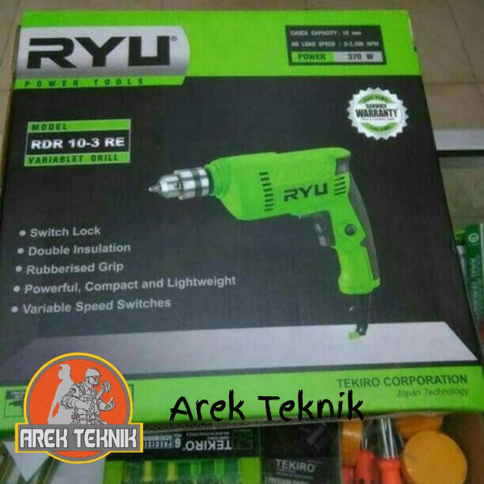 Jual MESIN BOR CORDLESS MBT214 RYU RDR 10-3 HAND DRILL RYU 10 MM 10MM ...