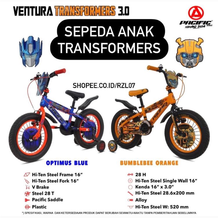 Jual SEPEDA BMX ANAK 16 18 INCH PACIFIC VENTURA TRANSFORMER BUMBLE BEE ...