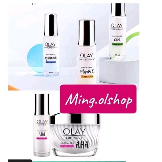 Jual Olay AHA Super Serum /AHA moisturiser/ Hyaluronic/vitamin C/Cica ...