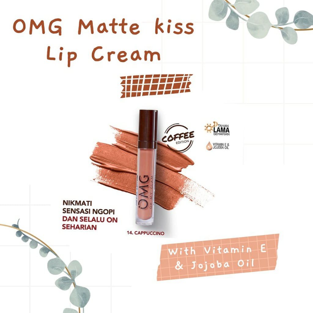 Jual OMG Oh My Glam Matte Kiss Lip Cream ( lipstick lipstik lipcream ...