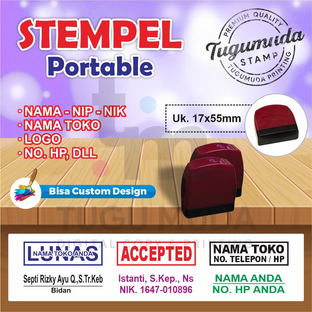 Jual Stempel Flash/Stamp Nama,Dokter,Apoteker,Toko,Bidan,Perawat,NIK,NIP, NO HP - Custom - 5517 ...