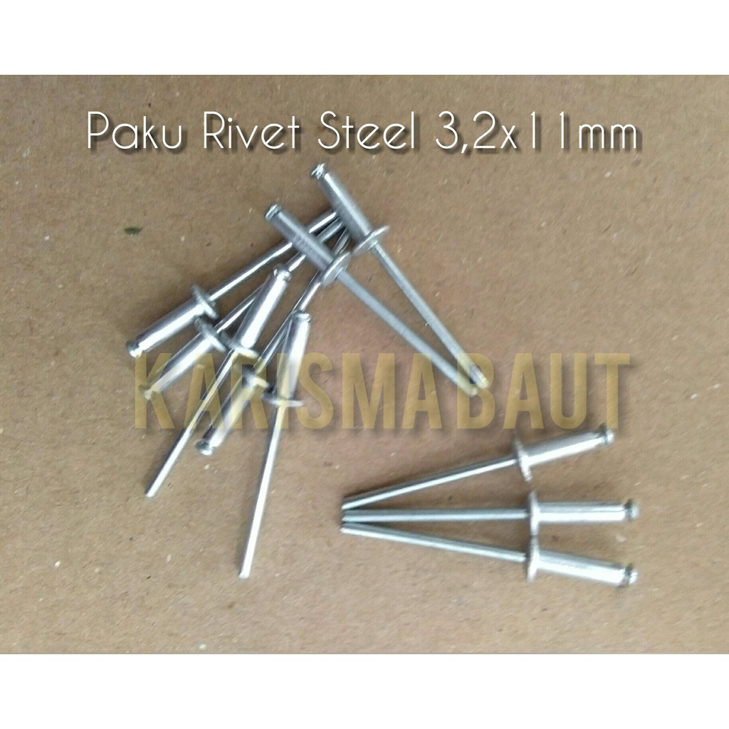 Jual Paku Rivet Steel #3,2x 11/paku rivet steel 3,2x11 (11mm) | Shopee ...