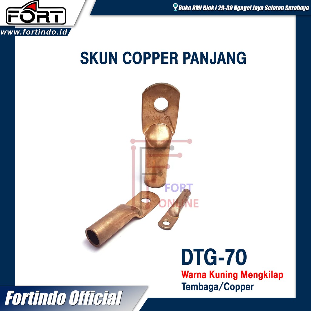 Jual Skun DTG-70 Scun Copper Tembaga Kuning Mengkilap Cable Lugs ...