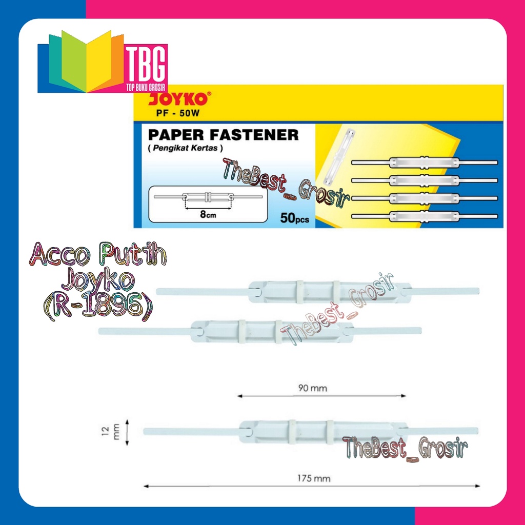 Jual 1 PACK (50PCS) ACCO PUTIH JOYKO / PAPER FASTENER / AKO DOKUMEN (R ...