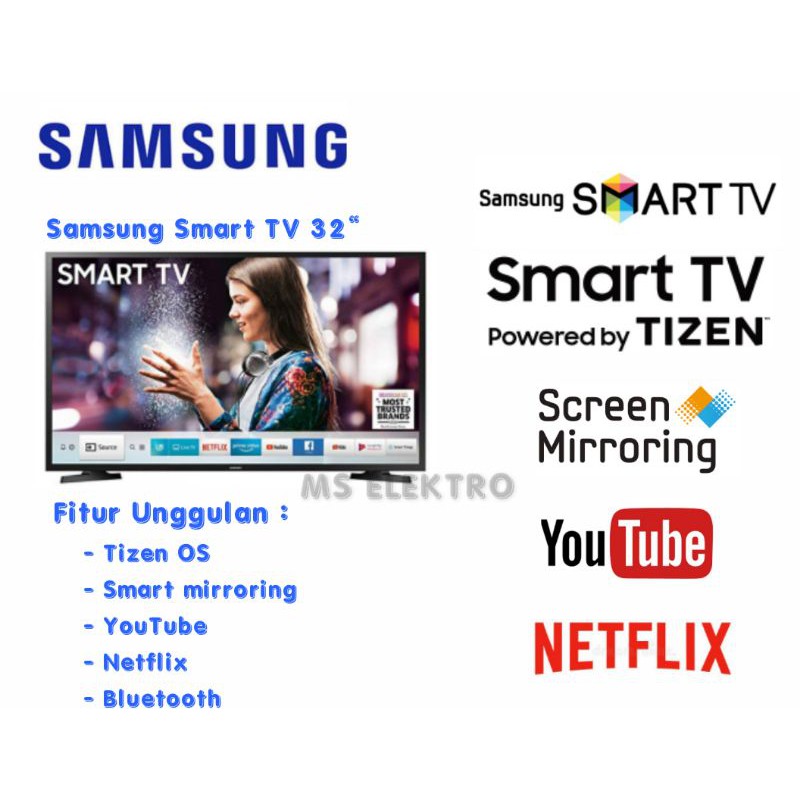 Jual TV LED Samsung 32 inch 32T4500 Smart HD usb movie Digital DVBT2 support | Shopee Indonesia