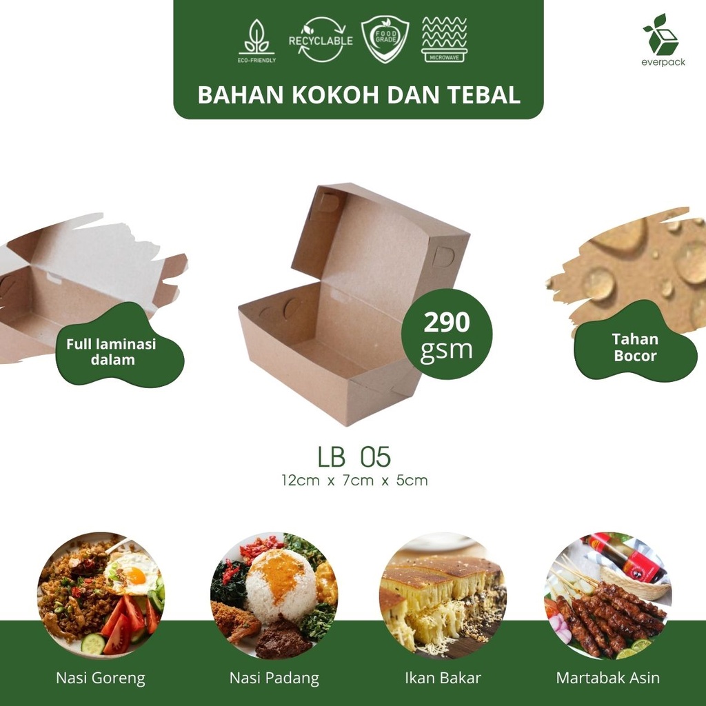 Jual Lunch Box (12x7x5 | 290 gsm) | Paper Box | Polos | Packaging ...