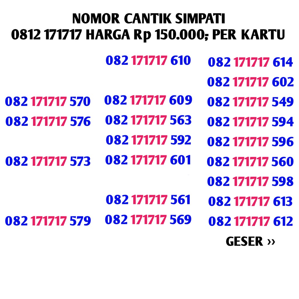 Jual Nomor Cantik Simpati 1234 TRIPLE ANGKA BESAR HOKI BUKAN KWARTED ...