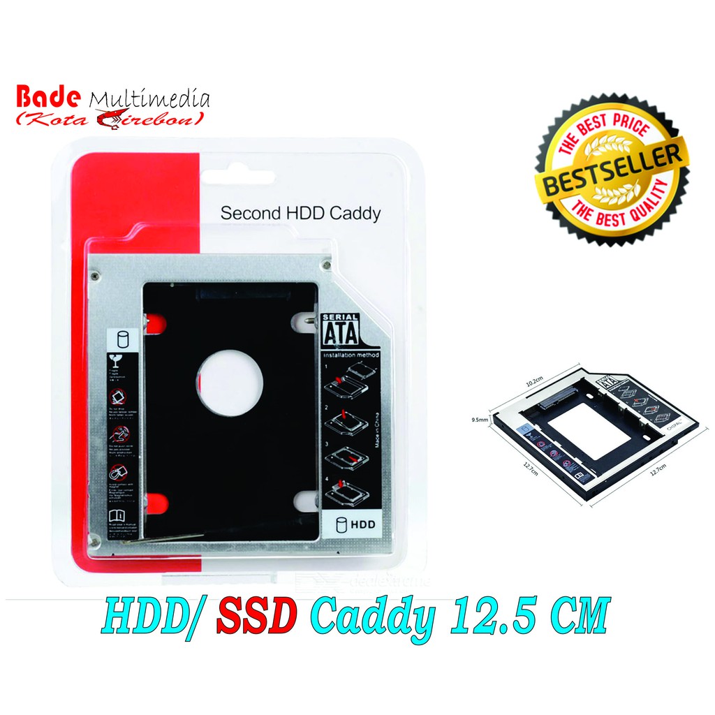 Jual SSD HDD Caddy Slim 12.7 mm SATA DVD Slot Hardisk SSD Tambahan ...