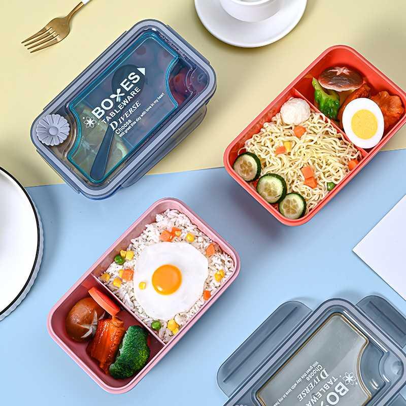 Jual KOTAK MAKAN BOXES FREE SENDOK LUNCH BOX TUTUP TRANSPARAN | Shopee ...