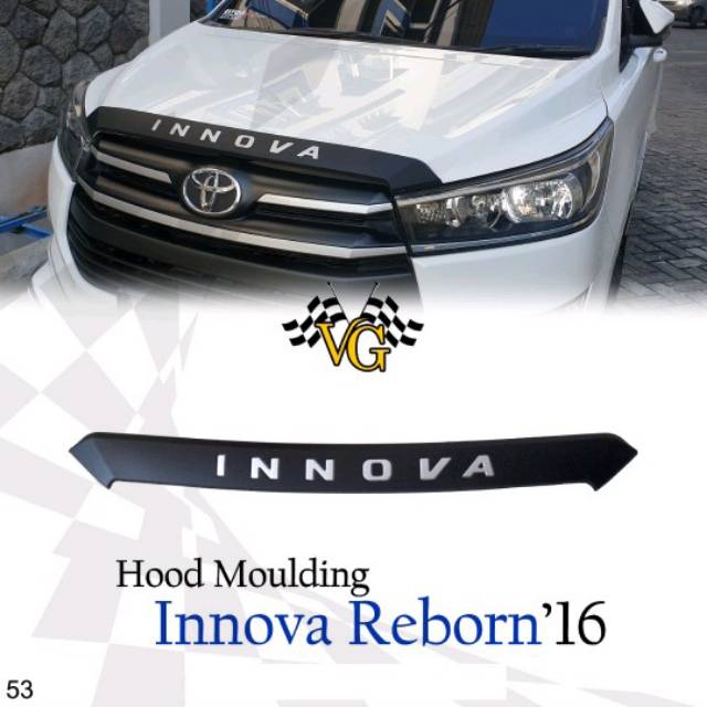 Jual INNOVA 16 REBORN Hoodmoulding Hood Moulding Hitam Emboss | Shopee ...