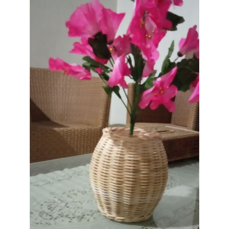 Jual vas/ pot bunga rotan gentong jumbo | Shopee Indonesia