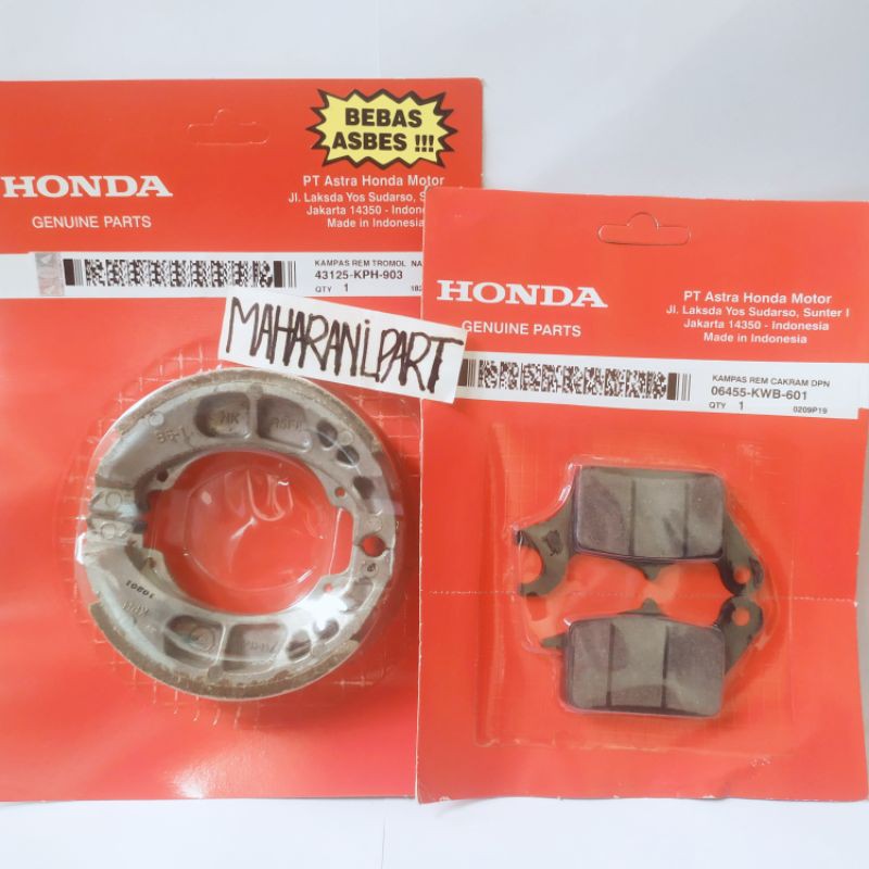 Jual KAMPAS REM PAKET DEPAN BELAKANG HONDA REVO ABSOLUTE BLADE LAMA ...