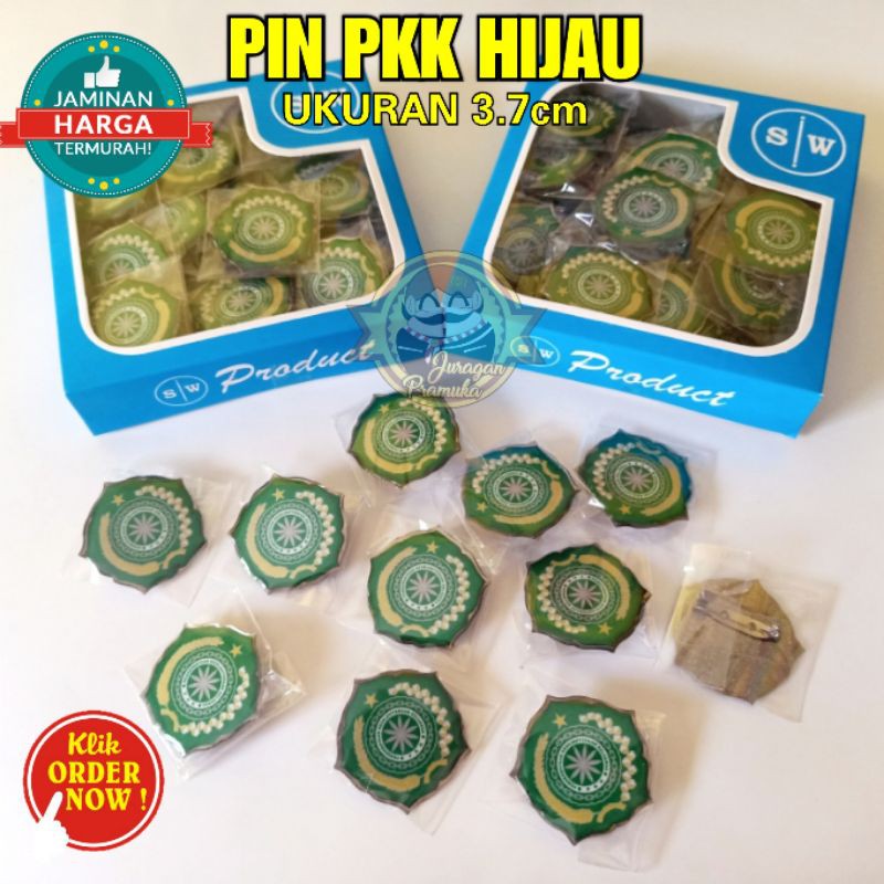Jual Pin PKK hijau peniti / magnet ukuran 3.7cm Termurah dan terlaris ...