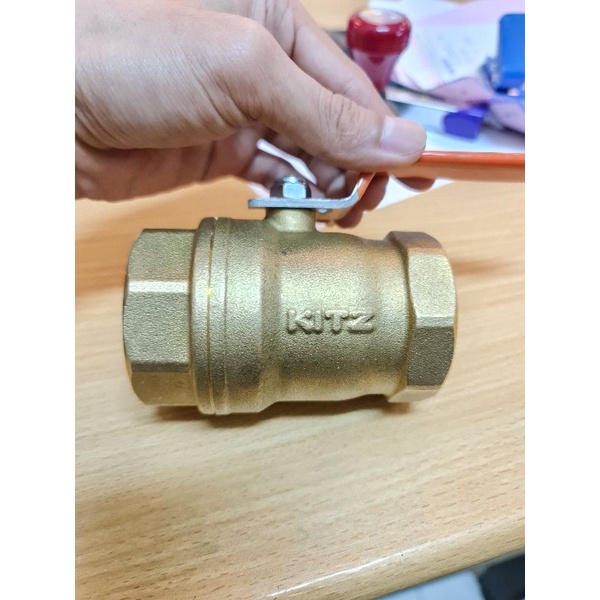 Jual Ball Valve / Stop Kran / Kran Air Kuningan / Brass Drat 1 1/2" inch Kitz | Shopee Indonesia