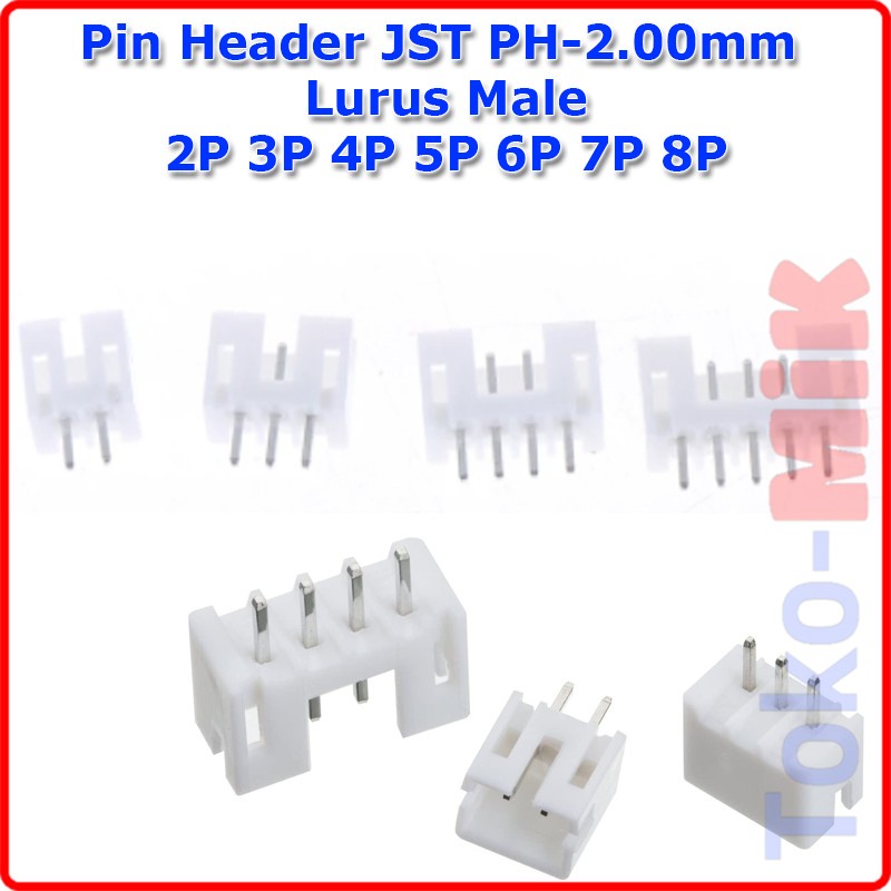 Jual JST PH2.0mm PH 2.0 mm 2.0mm Pin Header Male 2P 3P 4P 5P 6P 7P 8P | Shopee Indonesia