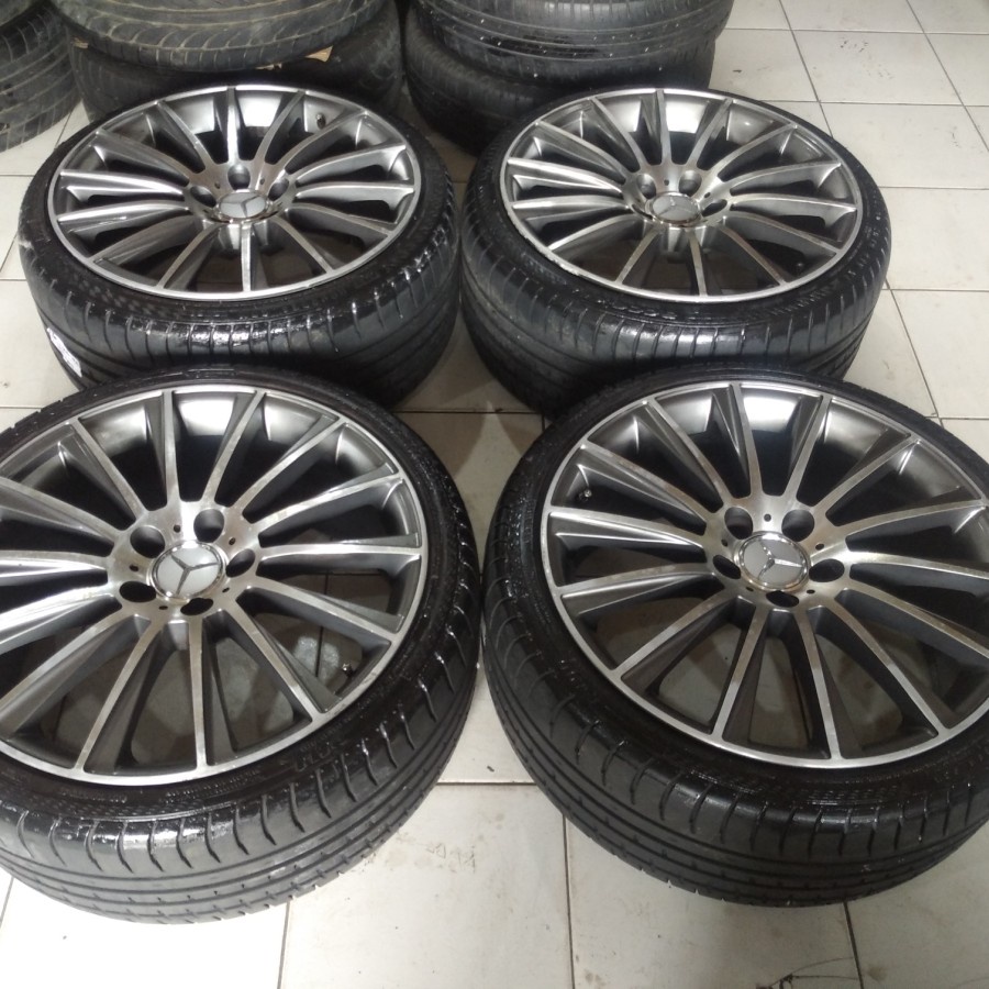 Jual Velg Mobil Bekas Ring 19 Lubang 5 AMG R19X8,5/9,5 5X112 BAN PHI 255 30 Untuk Mobil Mercy ...