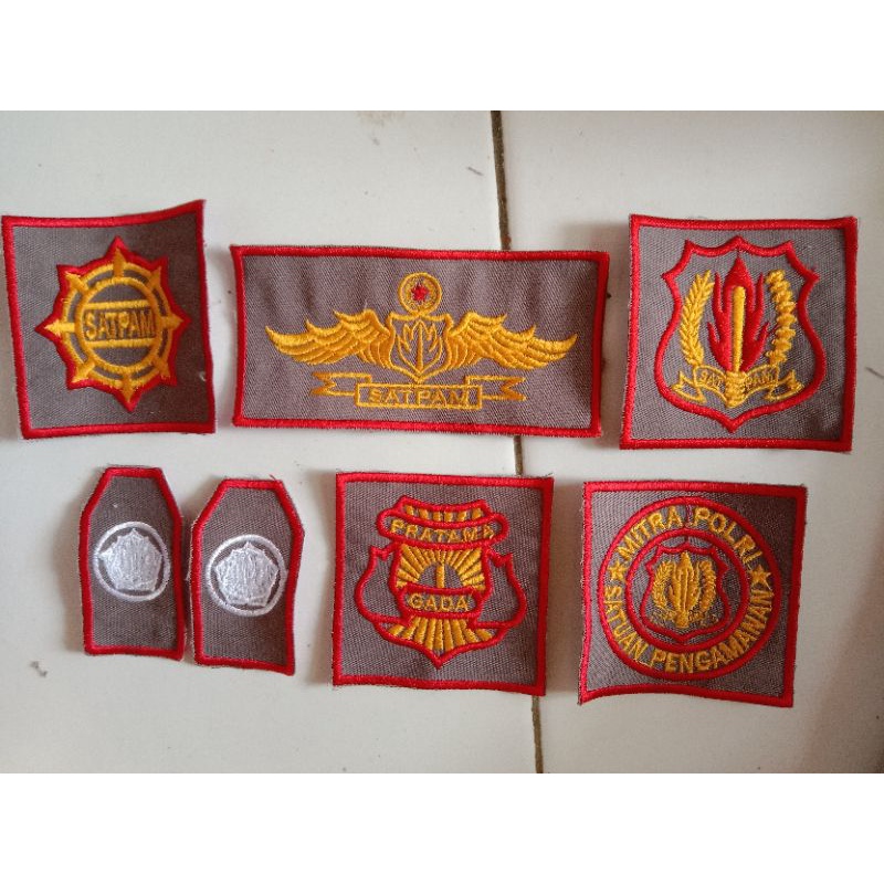 Jual ATRIBUT BORDIR MITRA POLRI SATPAM PDL, KEWENANGAN PDL, GADA ...