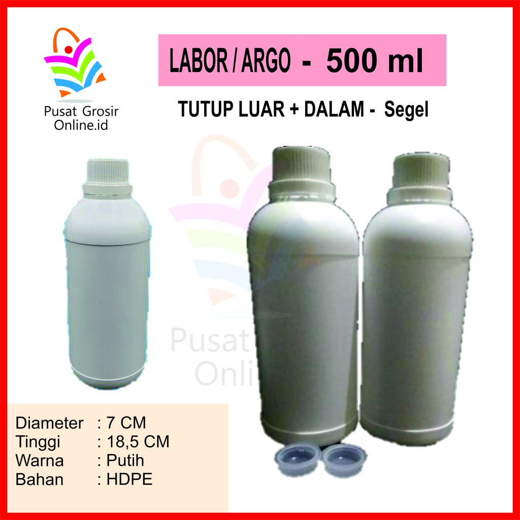 Jual Botol LABOR 500 ml agro Pert 500ml Plastik HDPE kimia pupuk Bulet BARU PUTIH | Shopee Indonesia