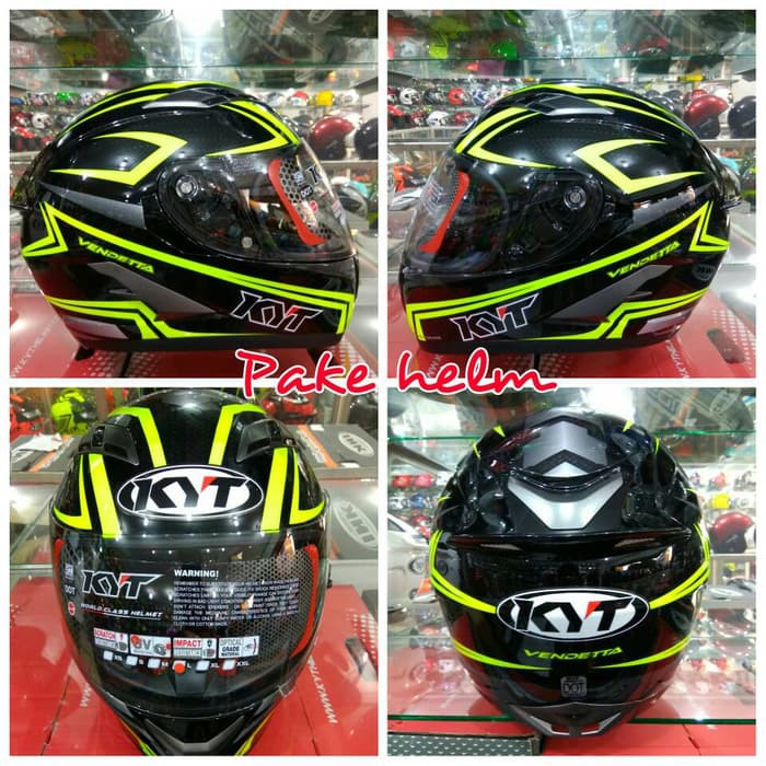 Jual BEST QUALITY HELM KYT VENDETTA CARBON HELM KYT FULL FACE BLACK ...