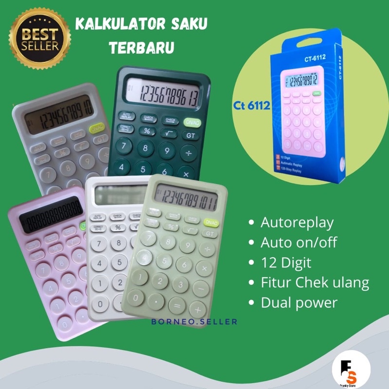 Jual KALKULATOR CT 6112- 12 DIGIT - CHECK AND CORRECT - LAYAR BESAR - KALKULATOR MEJA DAGANG ...