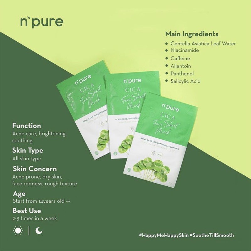 Jual Npure Cica Face Sheet Mask | Shopee Indonesia