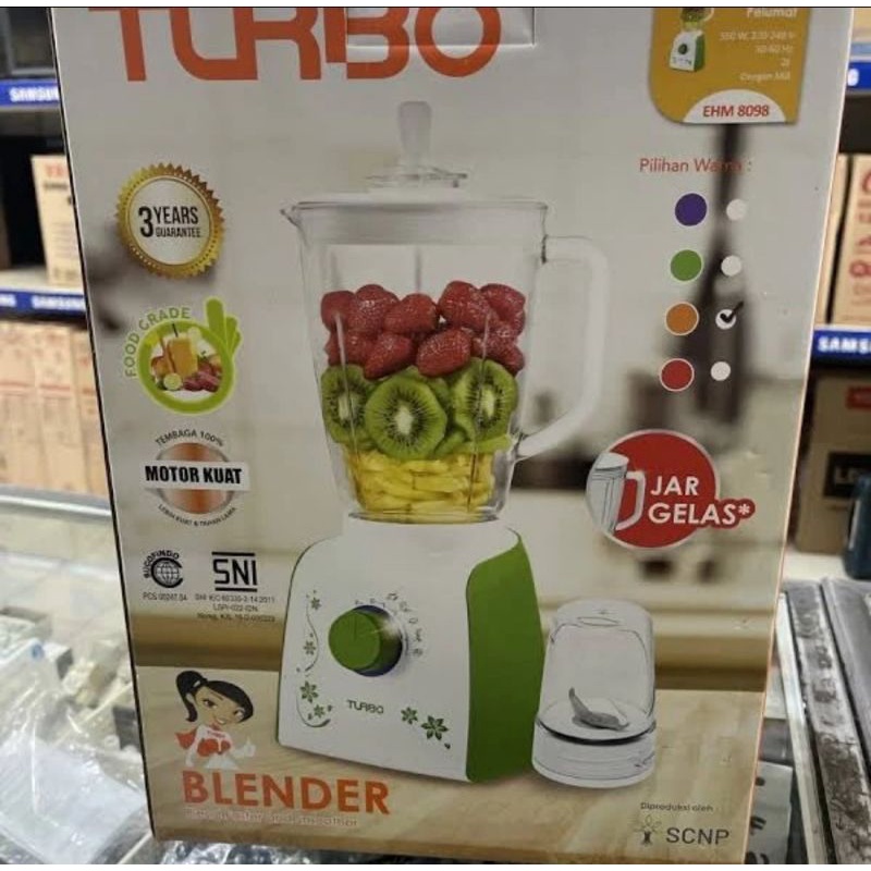 Jual TURBO BLENDER KACA 2 LITER EHM 8098 GLASS 5 KECEPATAN SAFETY LOCK | Shopee Indonesia