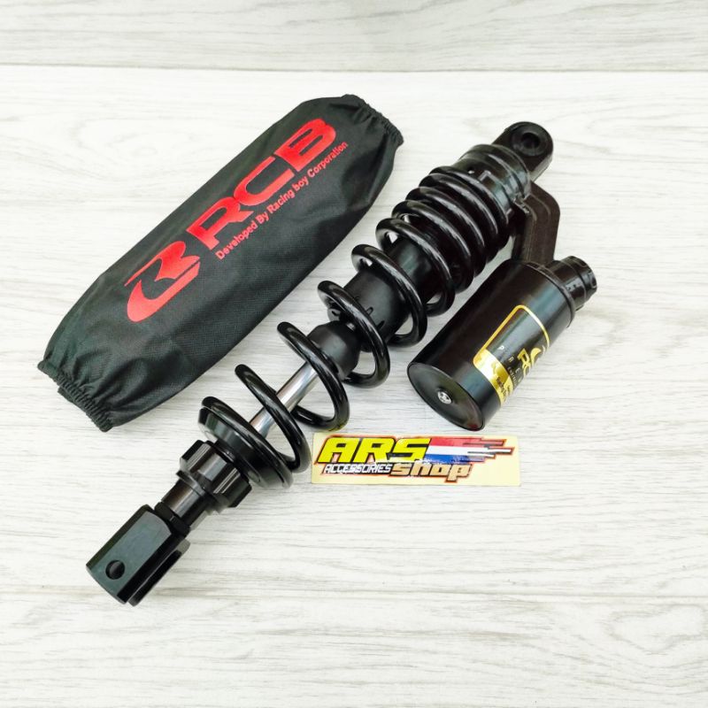 Jual shock rcb full black as chrome matic 330mm shockbreaker tabung ...
