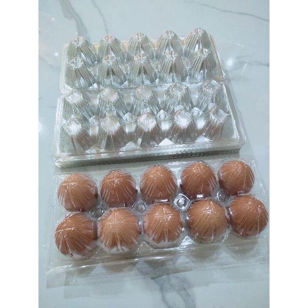 Jual Mika Telur Isi 10butir tanpa pengunci(1pck isi 50pcs) Bening and ...