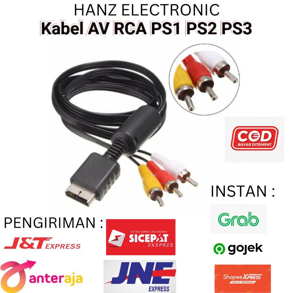 Jual Kabel AV RCA Ke TV PS1 PS 1 PS One PS2 PS 2 PS3 PS 3 Murah ...