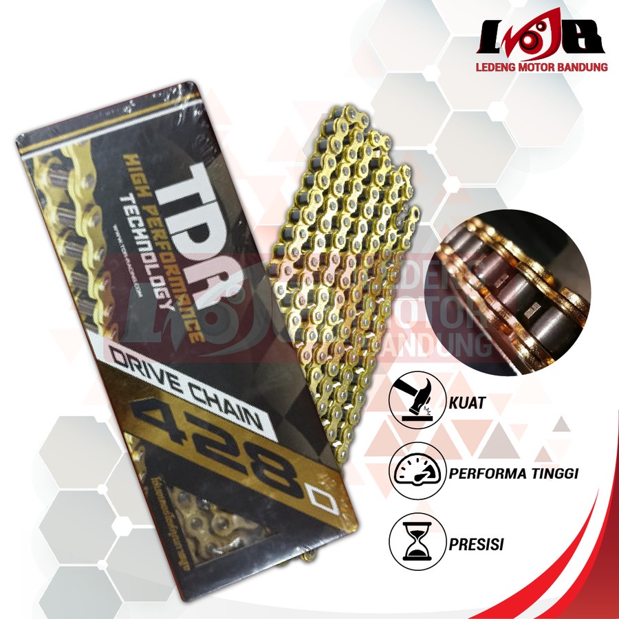 Jual TDR Chain Gold 428H 140L Rantai Racing Kuning Emas Motor Sport Universal | Shopee Indonesia