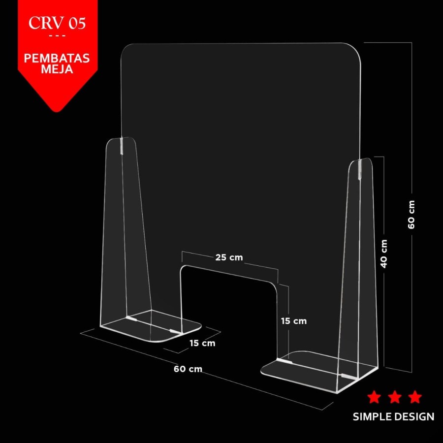 Jual PARTISI / SEKAT / PEMBATAS MEJA AKRILIK TABLE DIVIDER KASIR ...