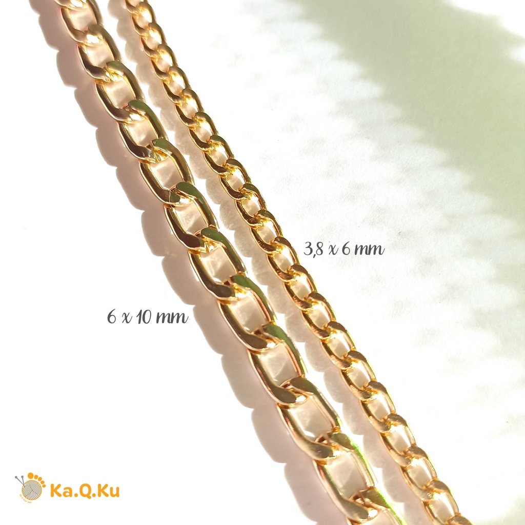 Jual Rantai Aluminium 3,8x6 - 6x10 mm - Rantai Gold - Rantai Emas ...