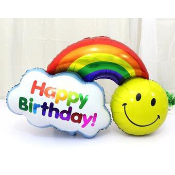 Jual BALON FOIL HAPPY BIRTHDAY SMILE RAINBOW JUMBO perlengkapan pesta ...