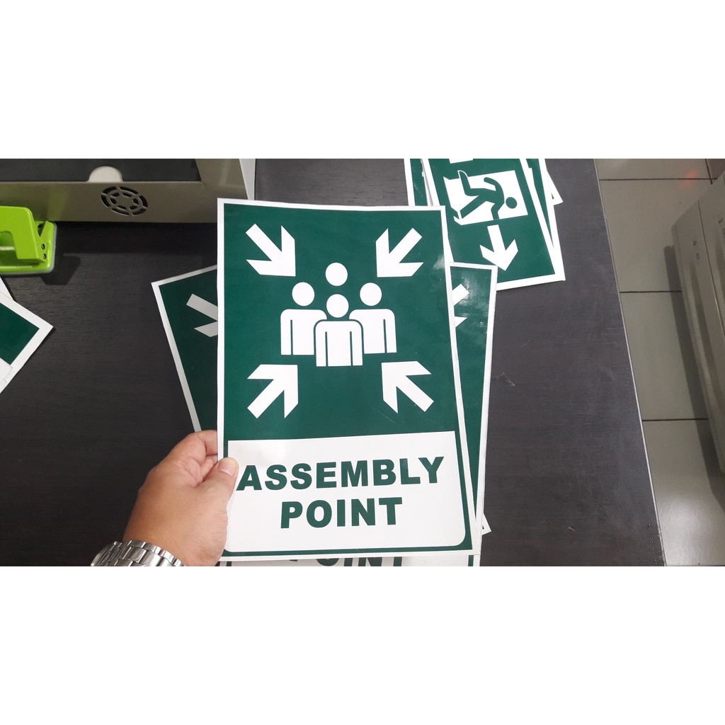 Jual STICKER ASSEMBLY POINT SAFETY SIGN IMO OUTDOOR TAHAN AIR SURABAYA ...