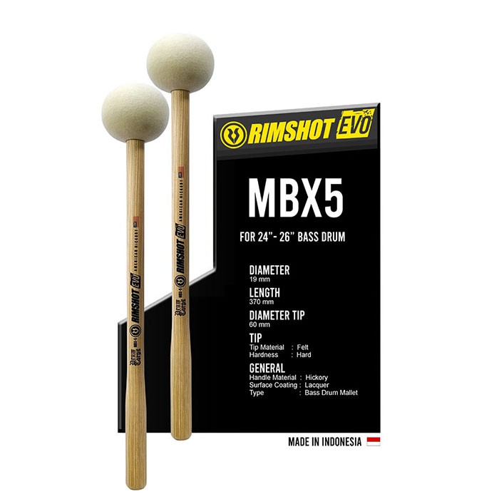 Jual Mallets Bassdrum Rimshot MBX5 For 24"-26" | Shopee Indonesia