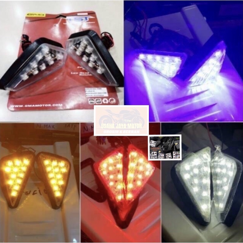 Jual Sen Tempel Lampu Sein Tempel Segitiga LED Universal Buat R15 V2 V3/Cbr150r/Gsx150/Ninja250 ...